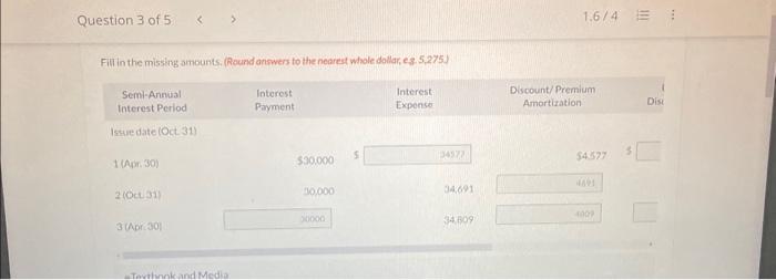 Fill in the missing amounts. (Round answers to the | Chegg.com