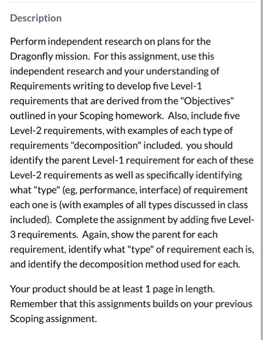 Solved Description Perform independent research on plans for | Chegg.com