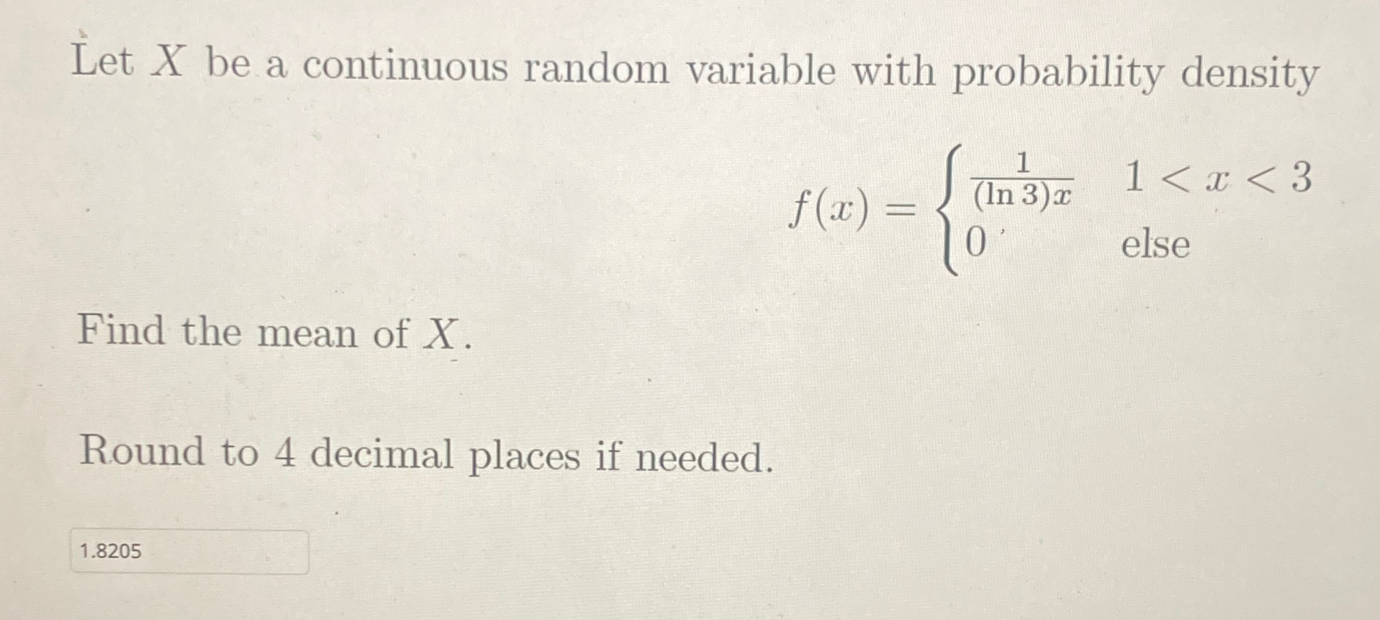 Solved Let x ﻿be a continuous random variable with | Chegg.com