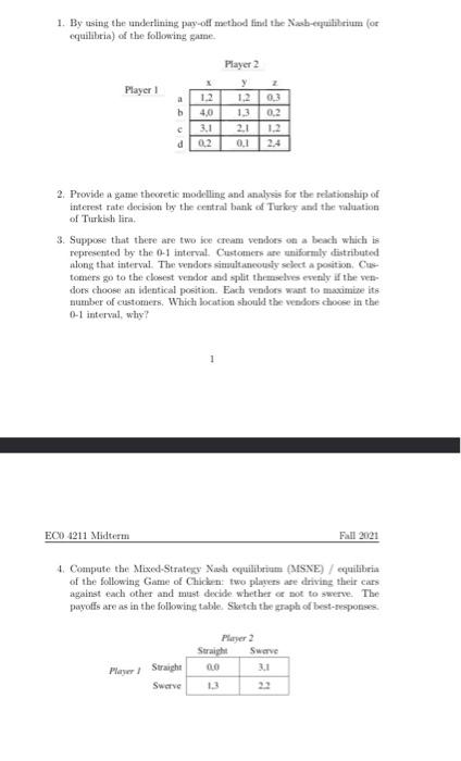 Solved 1. By using the underlining pay-off method find the | Chegg.com