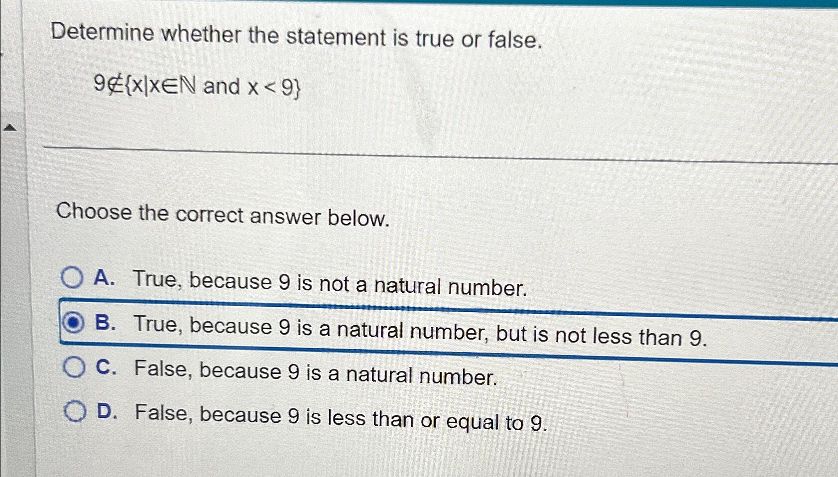 Solved Determine whether the statement is true or false. | Chegg.com