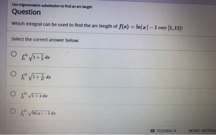 Solved Use trigonometric substitution to find an arc length | Chegg.com