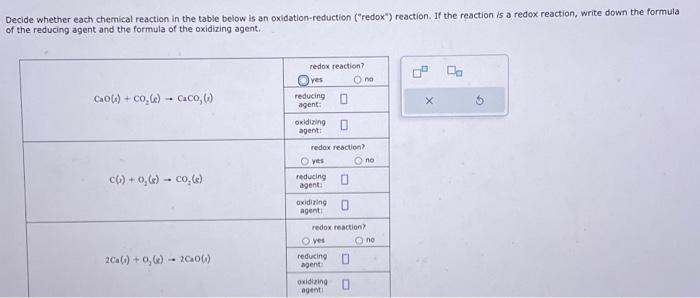 Solved Decide Whether Each Chemical Reaction In The Table