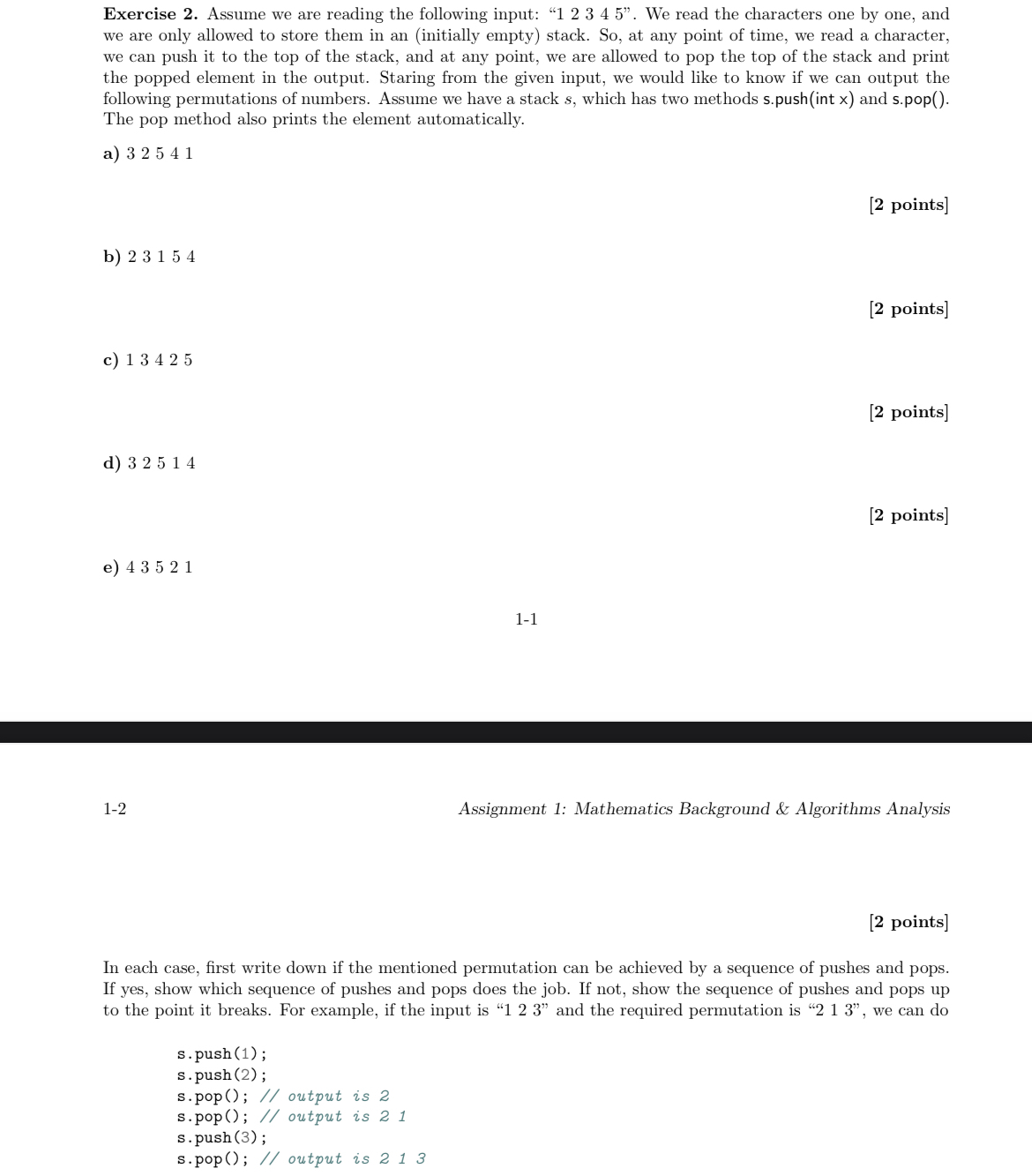Solved Exercise 2. ﻿Assume we are reading the following | Chegg.com
