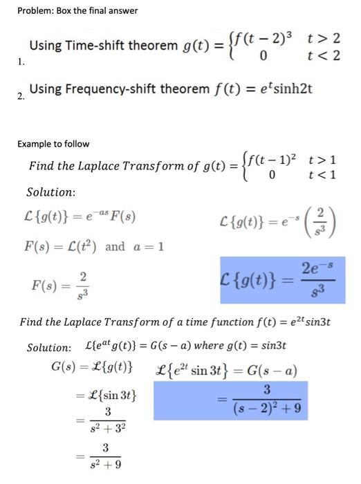 Solved Problem: Box the final answer Using Time-shift | Chegg.com