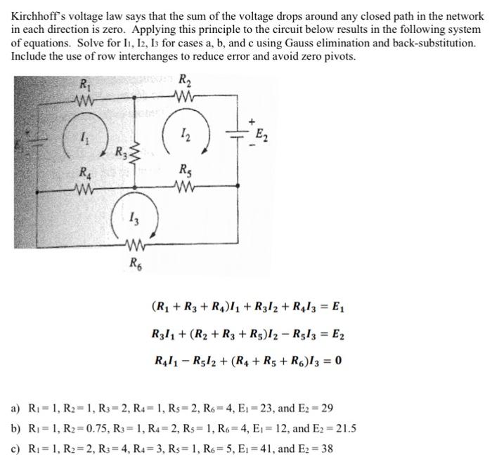 Solved Kirchhoff's voltage law says that the sum of the | Chegg.com