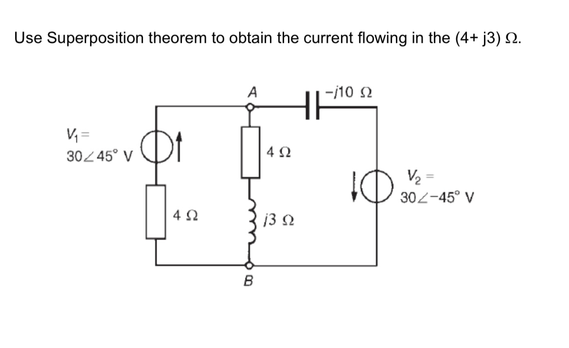 Solved Use Superposition theorem to obtain the current | Chegg.com