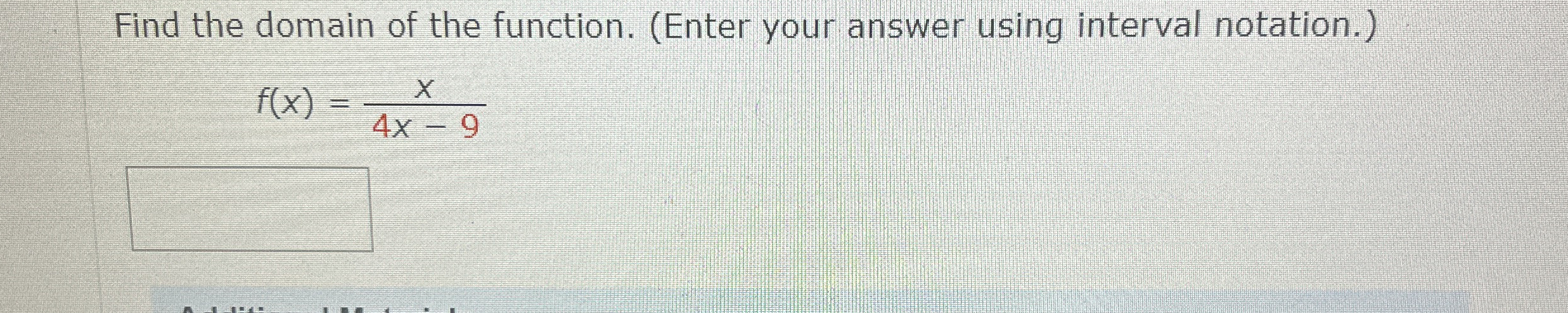 Solved Find the domain of the function. (Enter your answer | Chegg.com