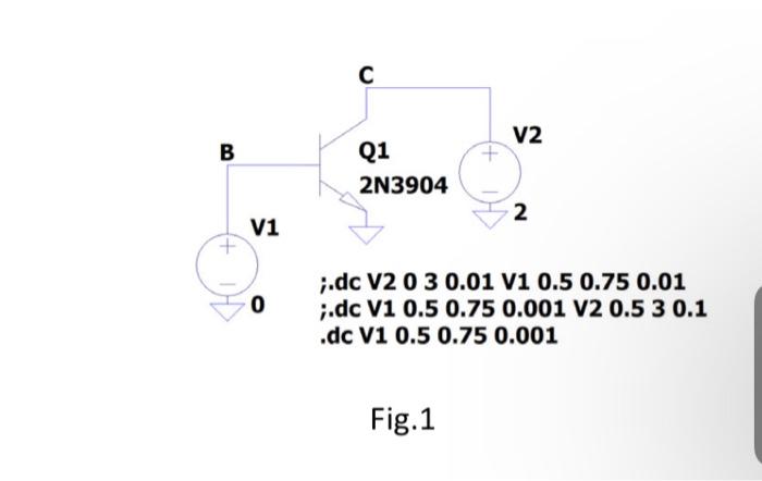 Solved LTspice solution needed 1) Using the npn BJT 2N3904 | Chegg.com