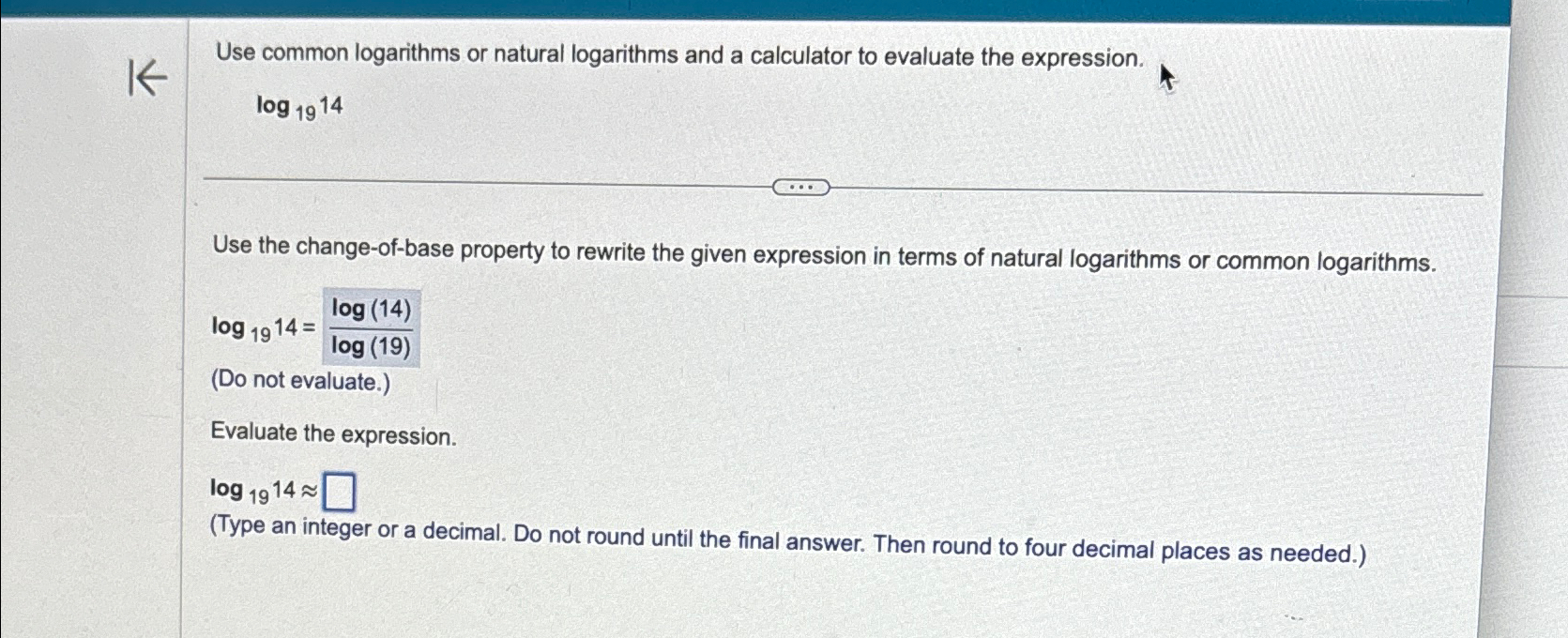 Solved Use common logarithms or natural logarithms and a | Chegg.com