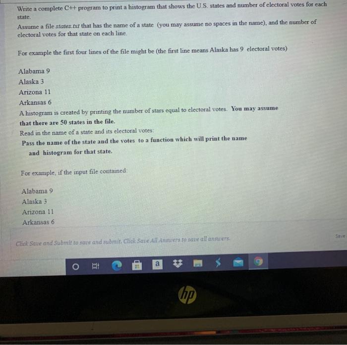 Solved Write a complete C++ program to print a histogram | Chegg.com