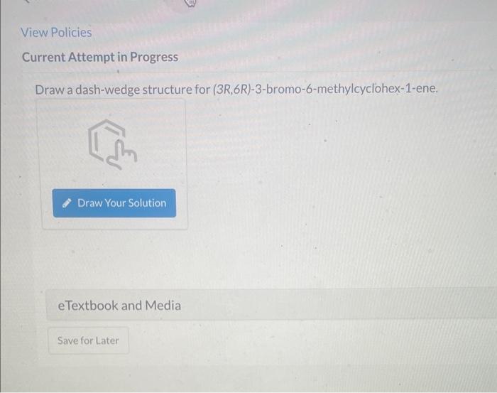 Solved Draw a dash-wedge structure for | Chegg.com