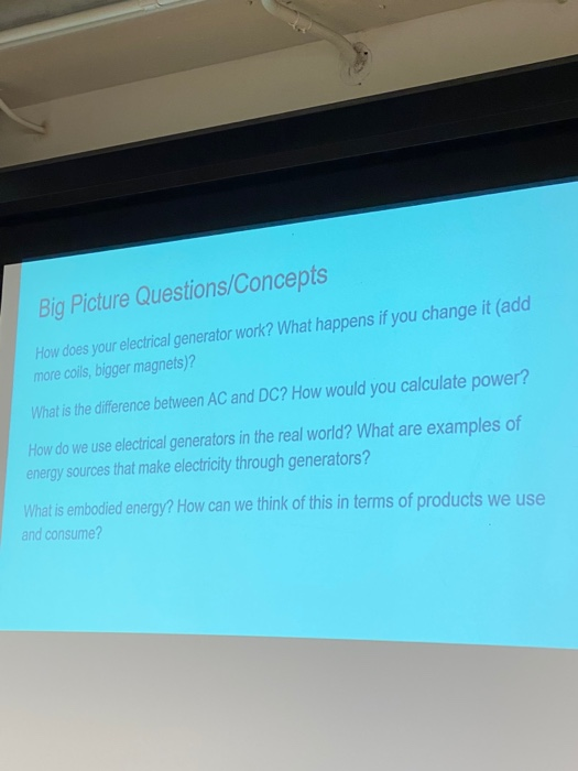 Solved Big Picture Questions/Concepts How does your | Chegg.com