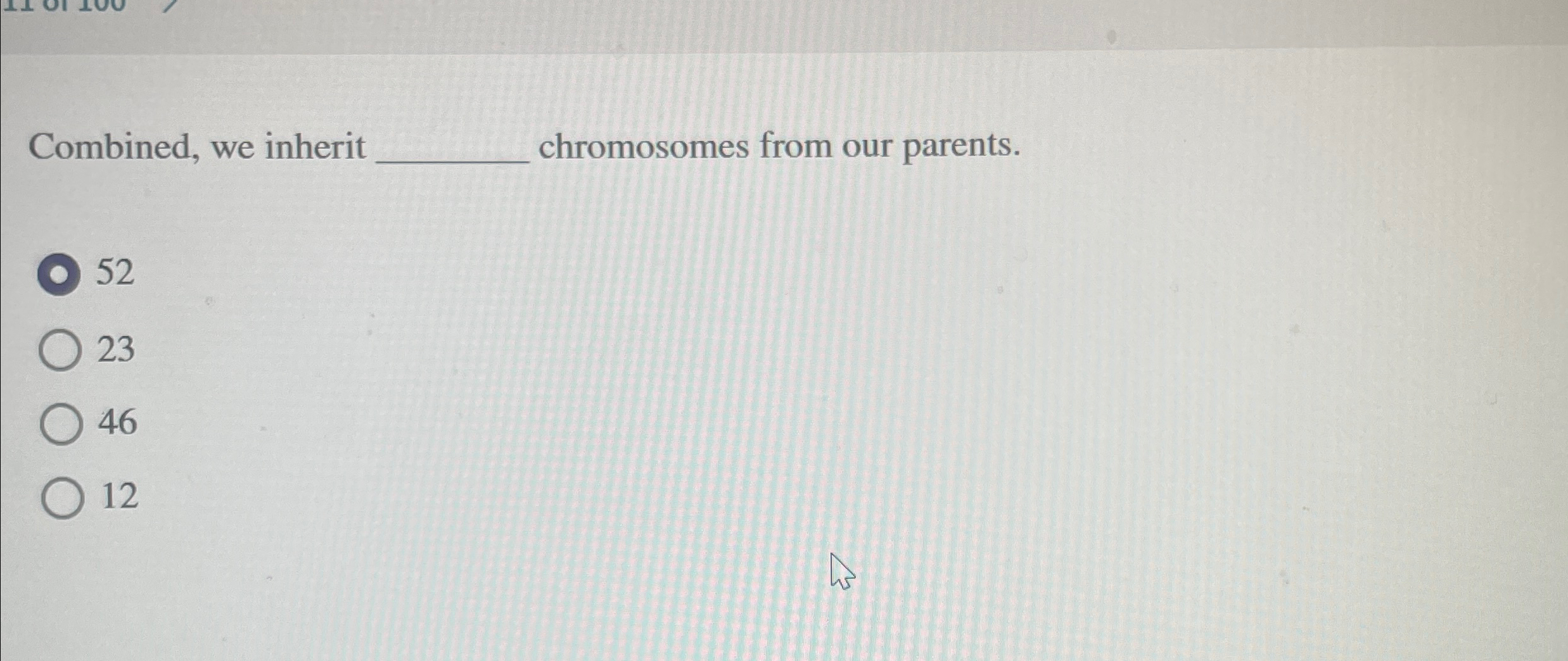Solved Combined, we inherit ﻿chromosomes from our | Chegg.com