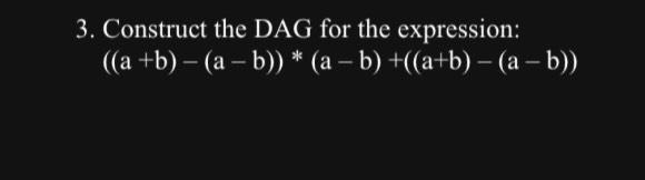 Solved Construct the DAG for the | Chegg.com Solved Construct the DAG for the | Chegg.com