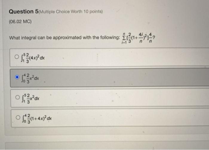 Solved Question 5(Multiple Choice Worth 10 points) (06.02 | Chegg.com