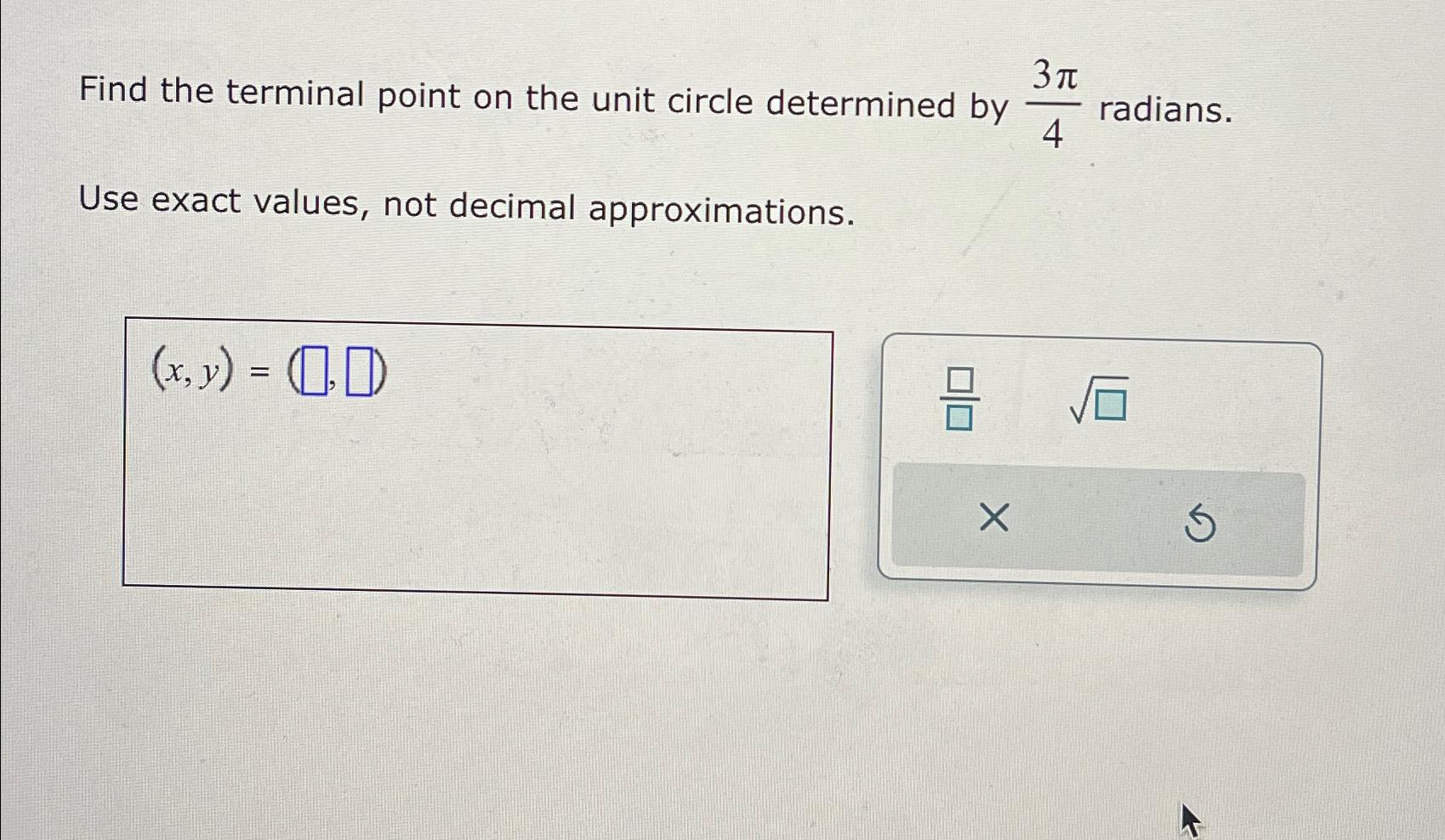 Solved Find the terminal point on the unit circle determined | Chegg.com