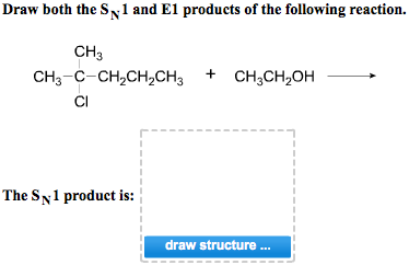 Solved Draw both the SN1 and E1 products of the following | Chegg.com