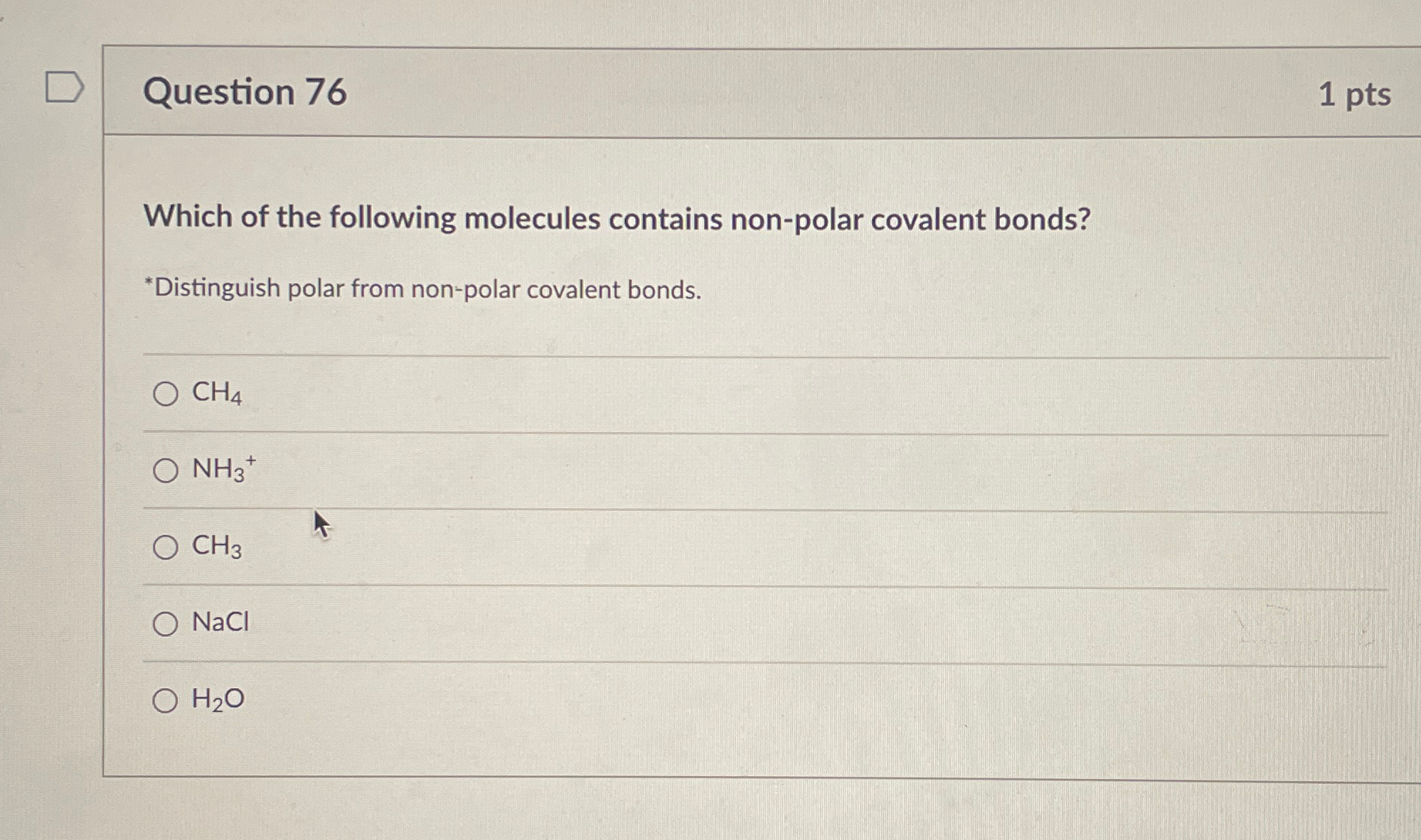 Solved Question 761 ﻿ptsWhich of the following molecules | Chegg.com