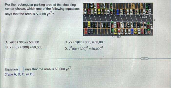 [Solved]: For the rectangular parking area of the shopping c