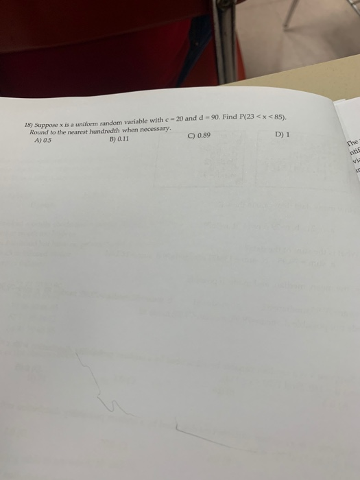 Solved 18) Suppose x is a uniform random variable with c-20 | Chegg.com
