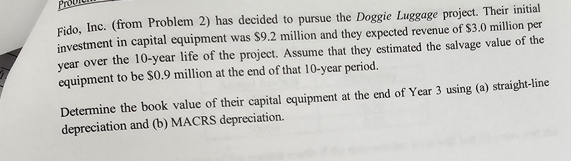 Solved Fido, Inc. (from Problem 2) ﻿has decided to pursue | Chegg.com