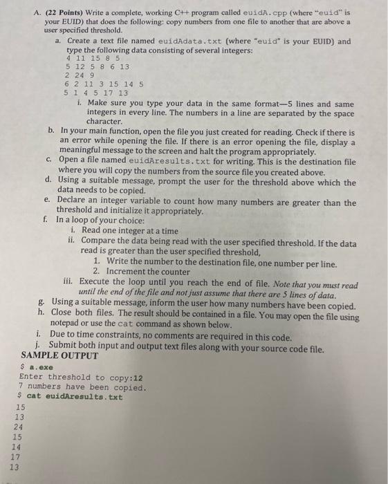 Solved your EUID) that does the following: copy numbers from | Chegg.com