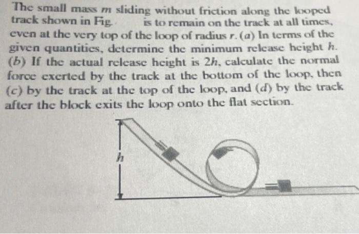 Solved The small mass m sliding without friction along the | Chegg.com