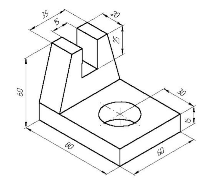 Solved Draw the three views (side, front, top) for the | Chegg.com