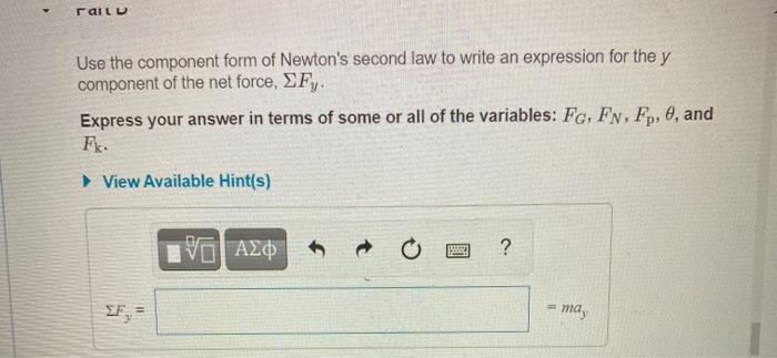 1 of 1 Use the component form of Newton's second | Chegg.com