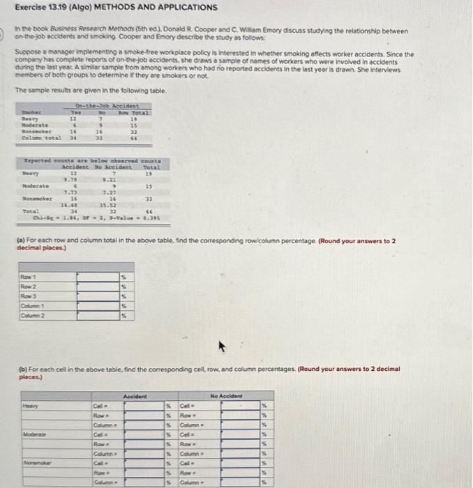 Solved Exercise 13.19 (Algo) METHODS AND APPLICATIONS In the | Chegg.com