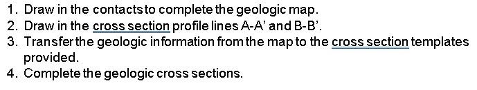 Solved 1. Draw in the contacts to complete the geologic map. | Chegg.com
