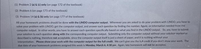 Solved (1) Problem 2 (a) \& (c) only (on page 172 of the | Chegg.com