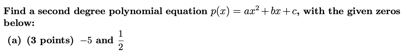 Solved Find a third degree polynomial equation | Chegg.com