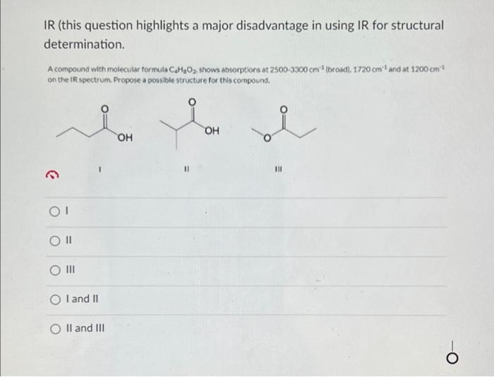 Solved IR Which of the given compounds shows a broad | Chegg.com