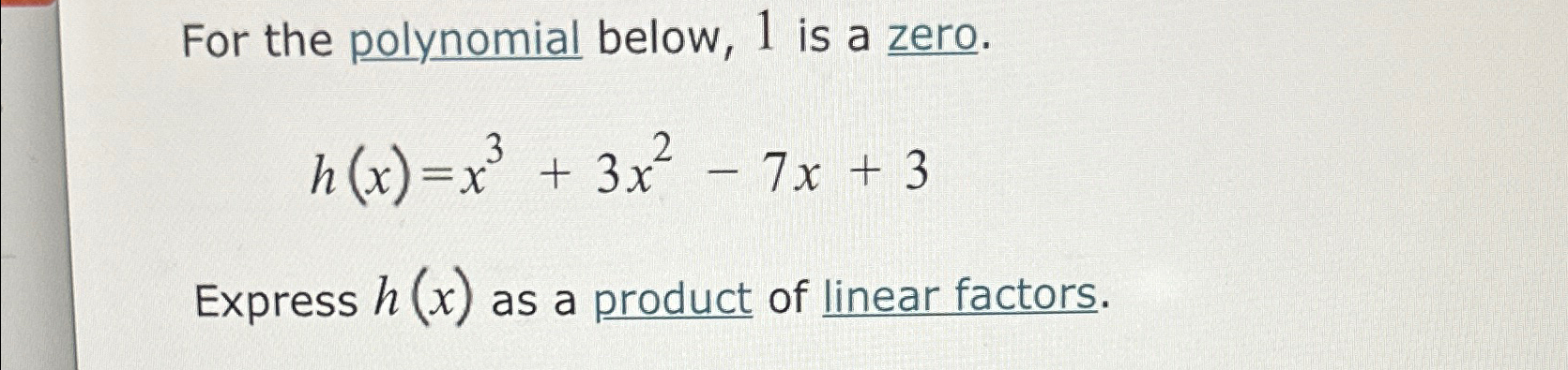 Solved For the polynomial below, 1 ﻿is a | Chegg.com