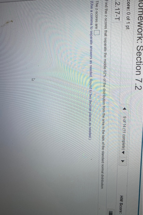 Solved Save Homework Section 7 2 7 Of 14 11 Complete Hw