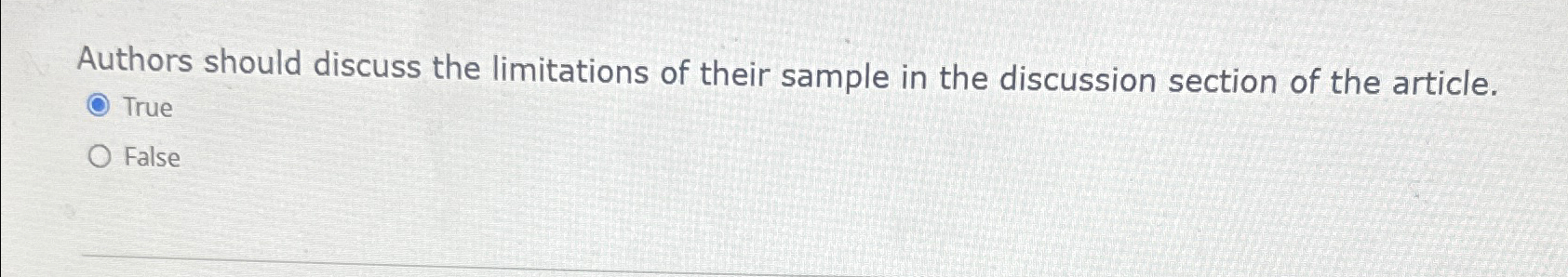 Solved Authors should discuss the limitations of their | Chegg.com