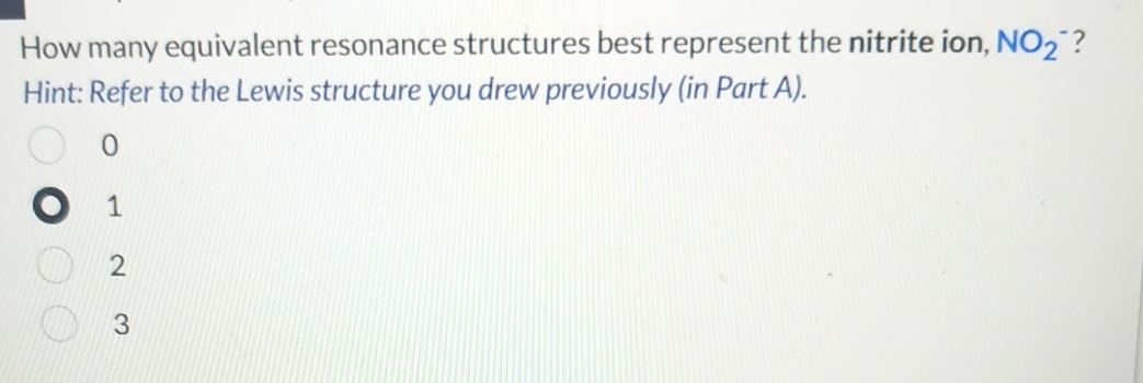 Solved How many equivalent resonance structures best | Chegg.com