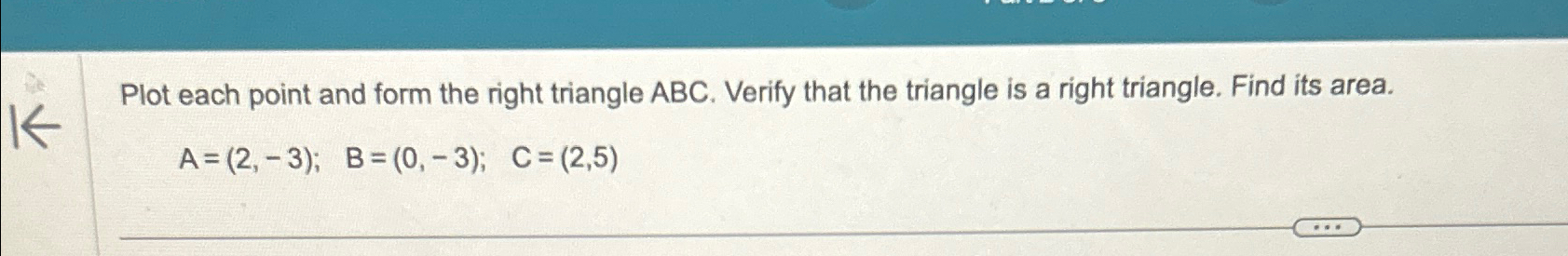 Solved Plot each point and form the right triangle ABC. | Chegg.com