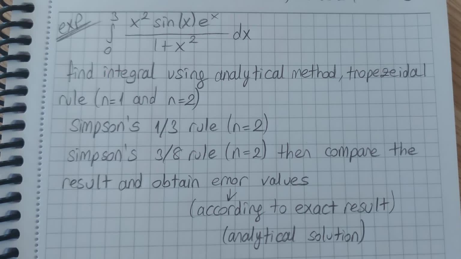 exp ∫031+x2x2sin(x)exdx find integral using | Chegg.com