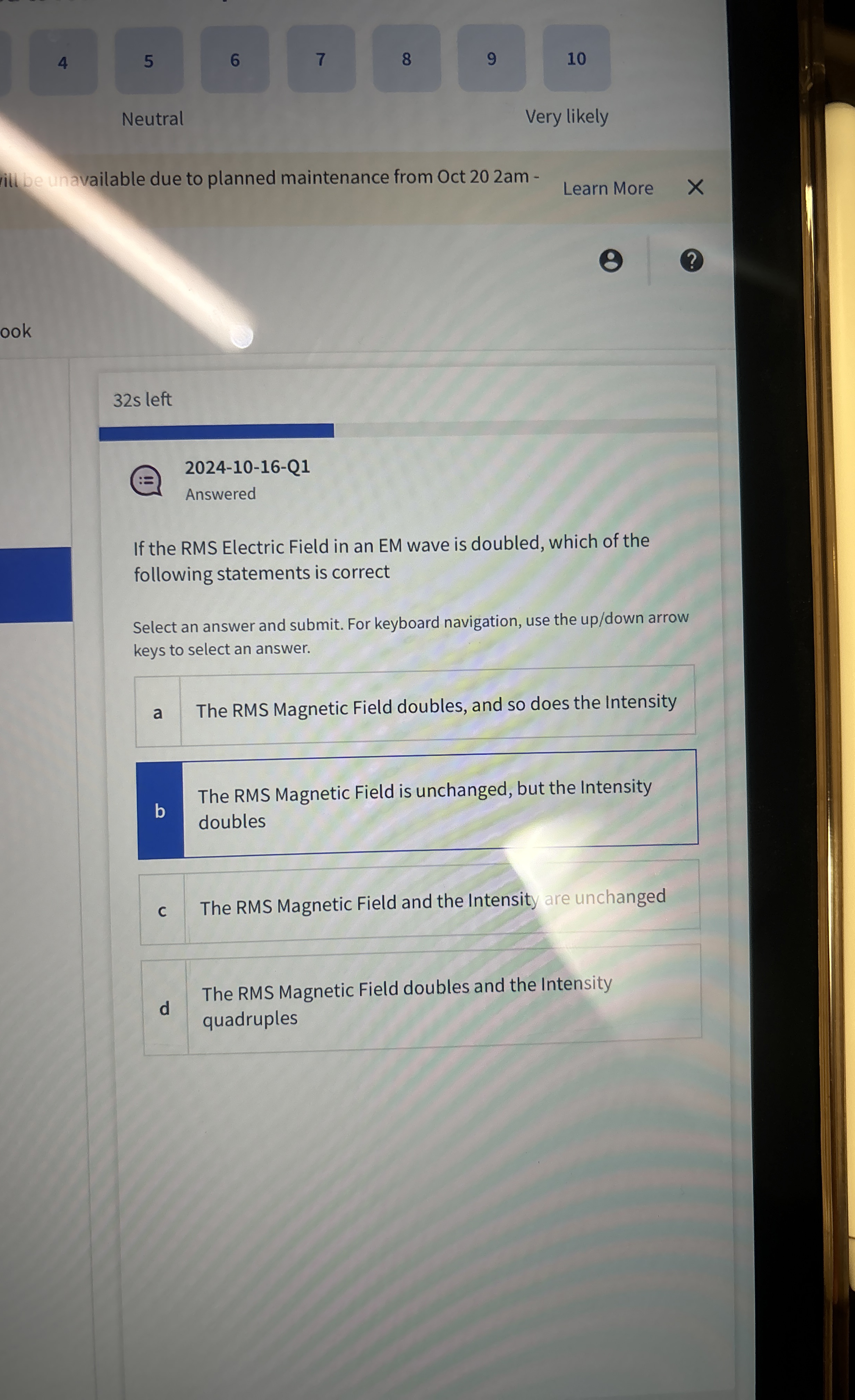 Solved 45NeutralVery likelyiil be unavailable due to planned | Chegg.com