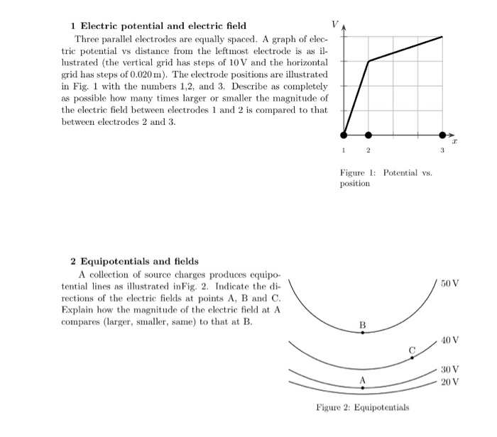 Solved 1 Electric potential and electric field Three | Chegg.com