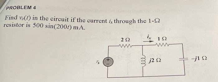 Solved Find vs(t) in the circuit if the current ix through | Chegg.com