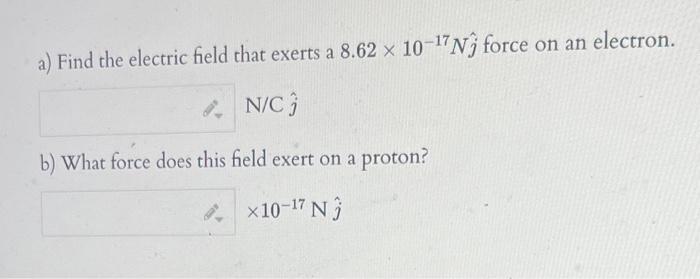 Solved a) Find the electric field that exerts a | Chegg.com