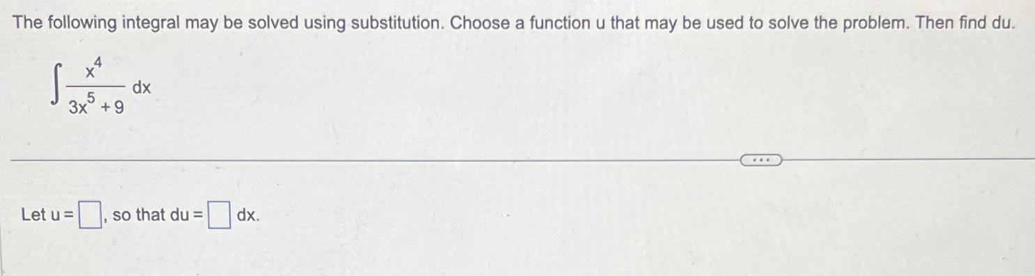 Solved The following integral may be solved using | Chegg.com