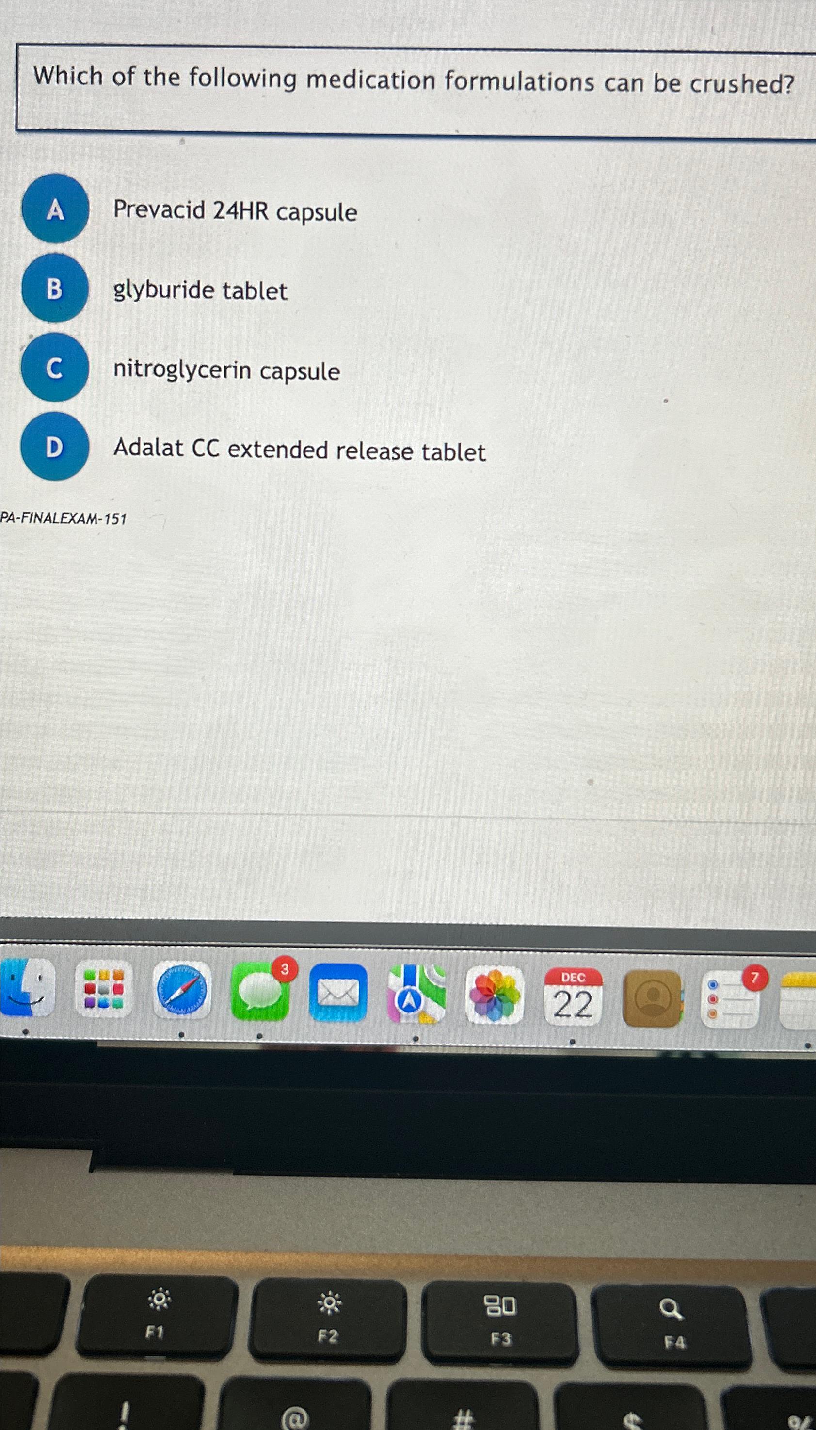 Solved Which of the following medication formulations can be | Chegg.com