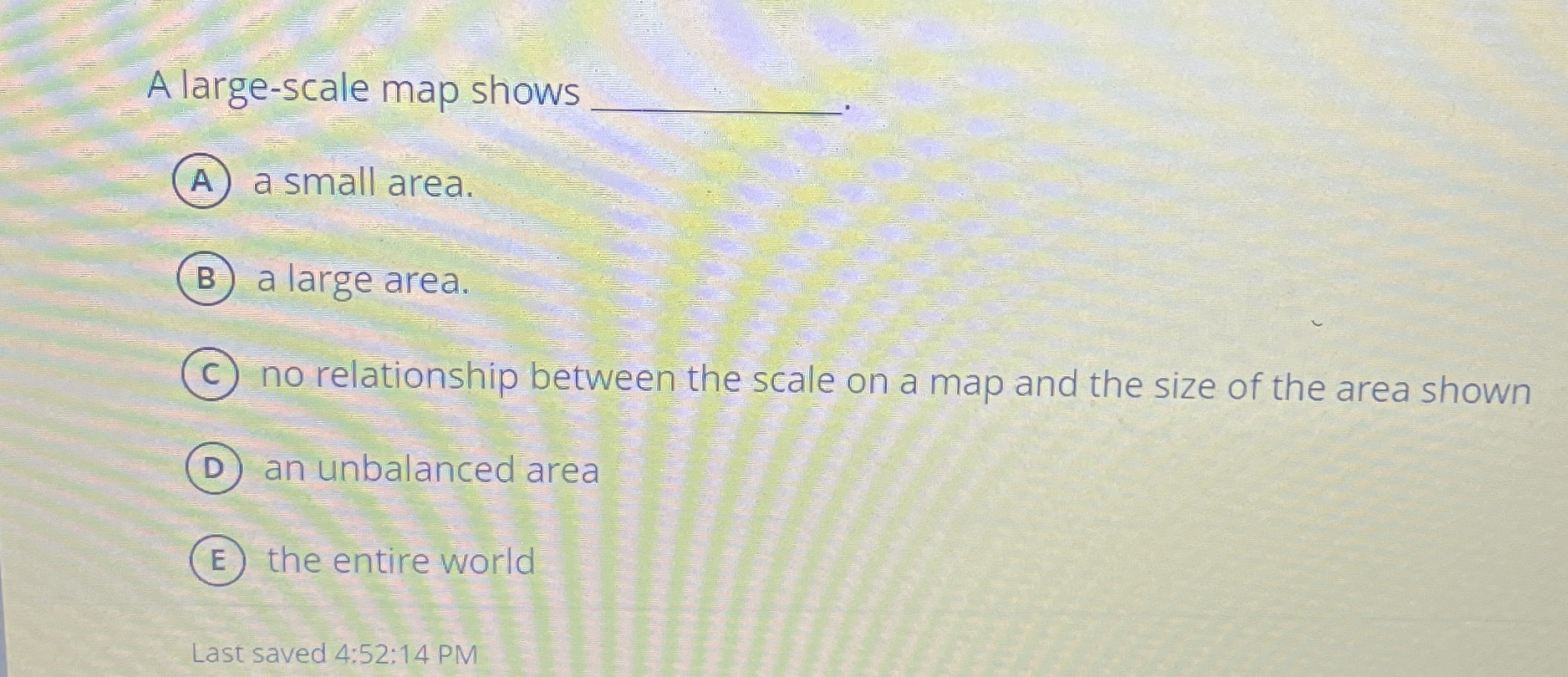 Solved A large-scale map shows q,a small area.a large | Chegg.com