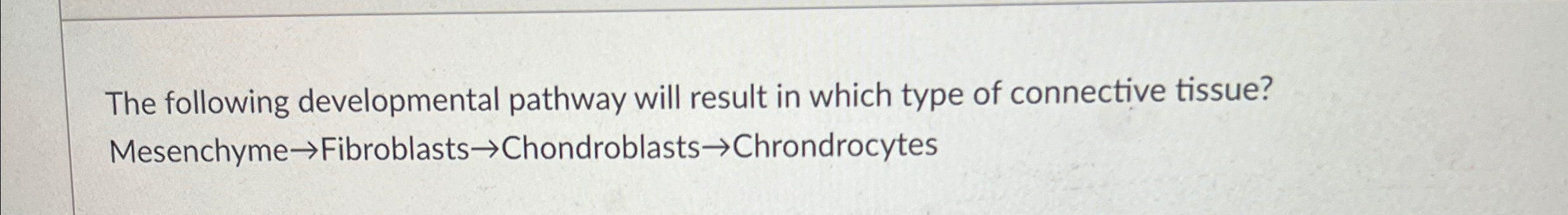Solved The following developmental pathway will result in | Chegg.com