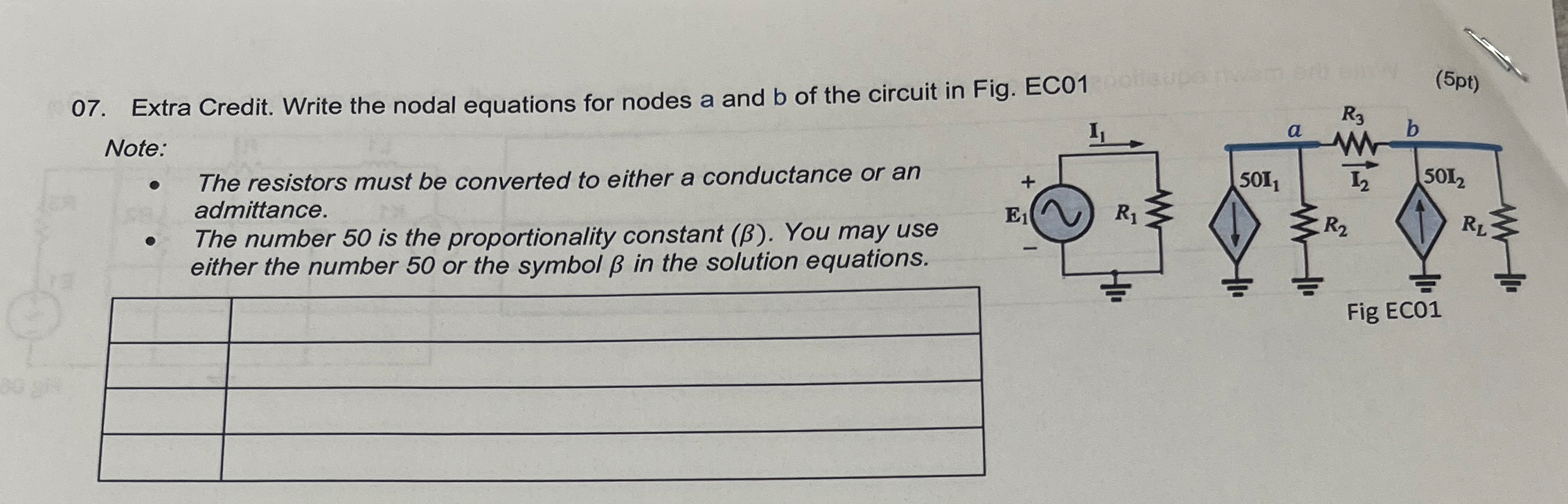 Solved Extra Credit. Write the nodal equations for nodes a | Chegg.com